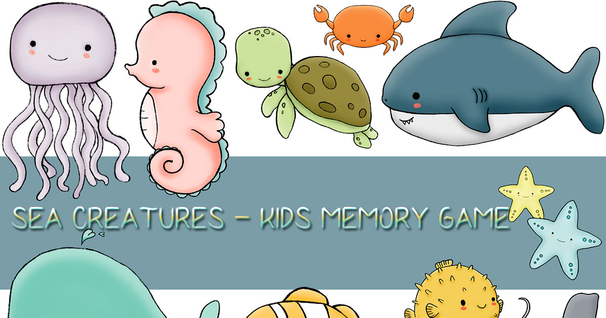 Kids Memory Sea Creature | GameArter.com