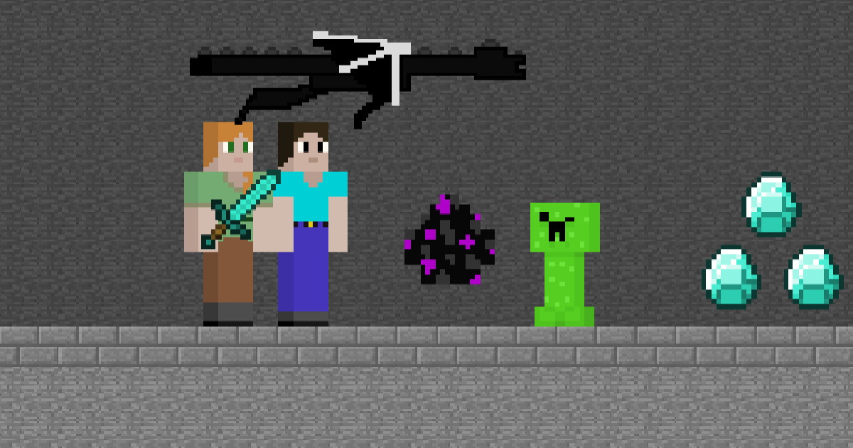 Steve and Alex Dragon Egg | GameArter.com