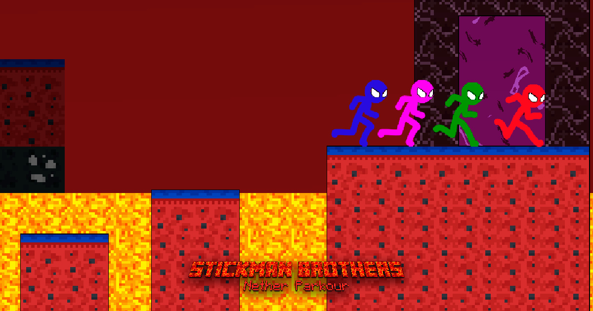 Stickman Brothers Nether Parkour | GameArter.com